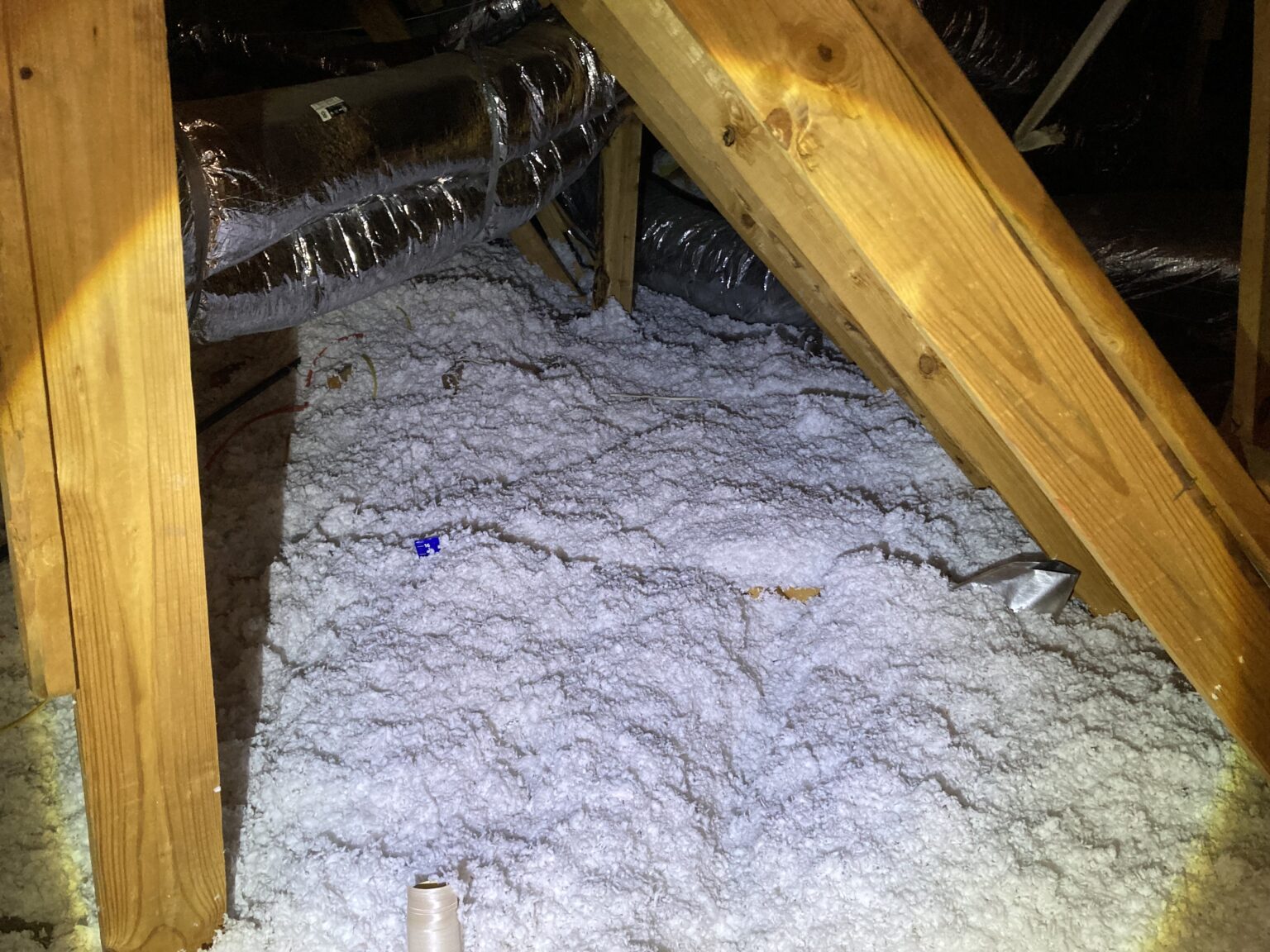 Photos of Rat Tunnels and Burrows in Attic Insulation