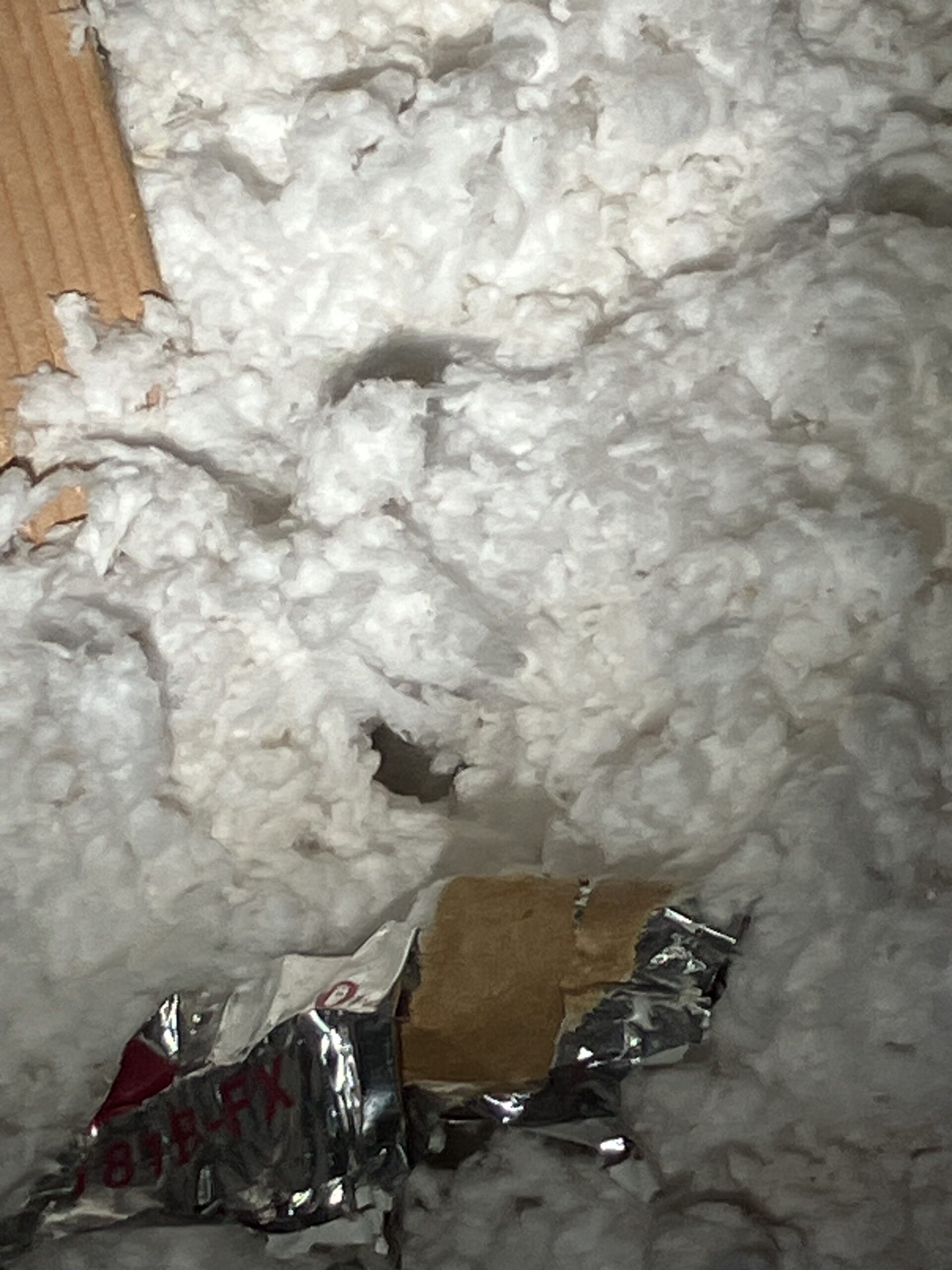 Photos of Rat Tunnels and Burrows in Attic Insulation